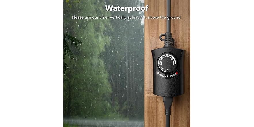 HBN Waterproof Outdoor Photocell Light Timer