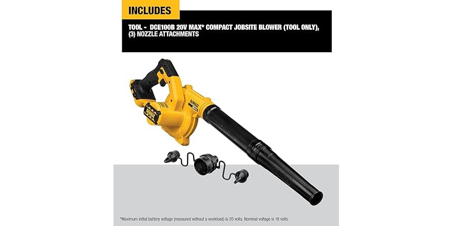 DEWALT DCE100B 20V MAX Blower, Bare Tool Only (Open Box)