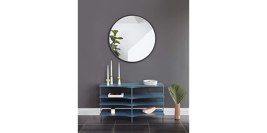 Umbra Hub Round Mirror, Black