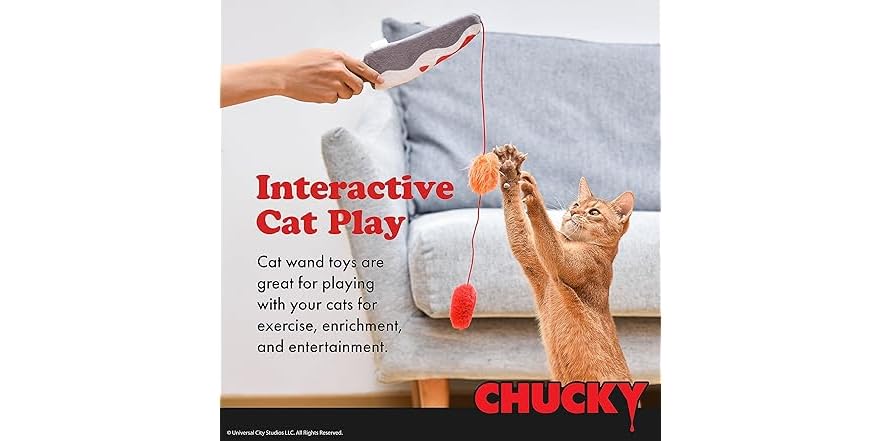 Chucky Halloween Knife Cat Toy, 12 Inch