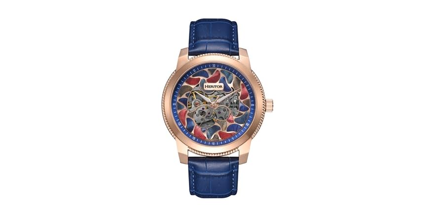 Emmanuel Semi-Skeleton Leather Watch