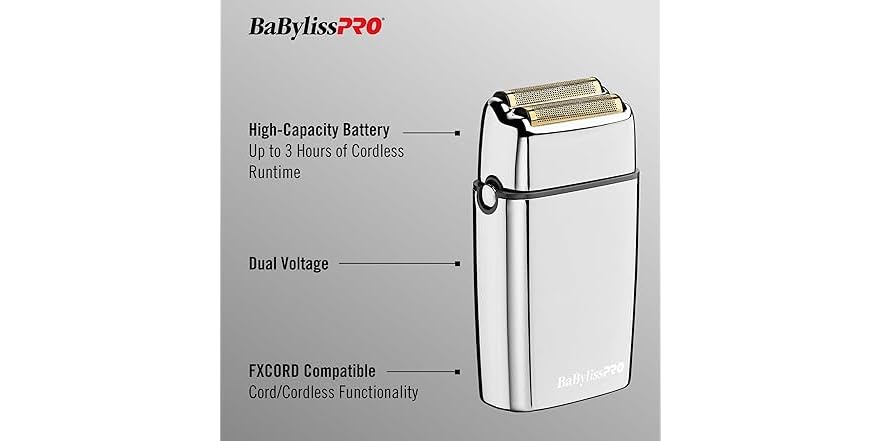 BaBylissPRO MetalFX Electric Double-Foil Shavers for Men
