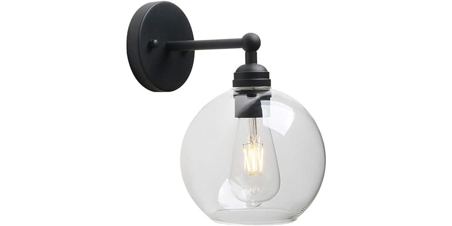 1-Light Vintage Rounded Glass Lamp