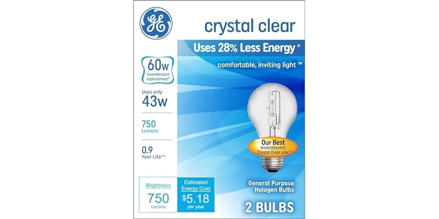 GE 60W Gen Bulb 2Count- 24Pack (48Total)