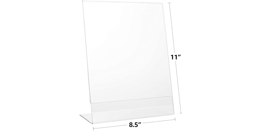 Amazon Basics Acrylic Slant Back Sign Holders