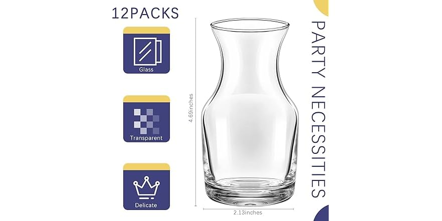 12 Pack 6.5 oz Wine Serving Carafe