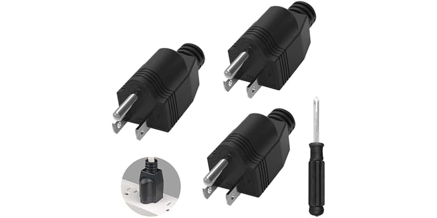 6 Pack 3 Prong Replacement Plug