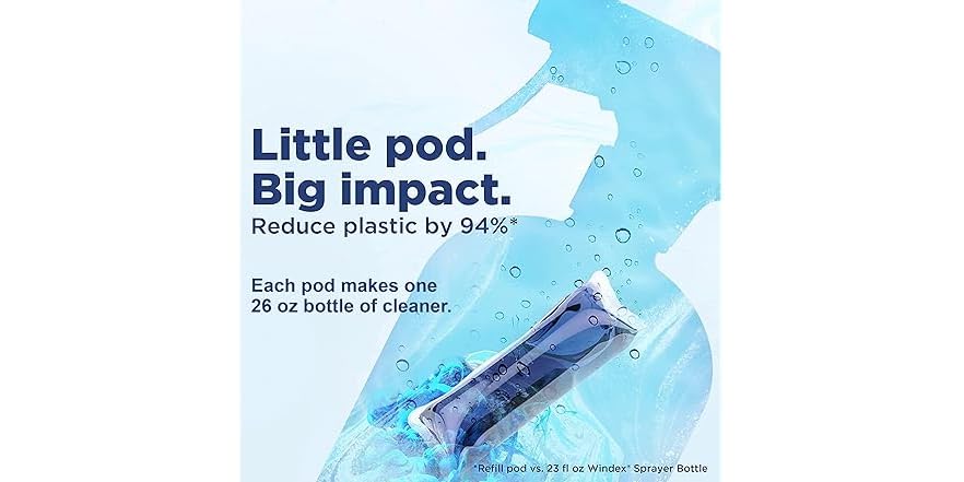 Windex Dissolve Concentrated Pods- 1 Reusable Bottle 3 Pods