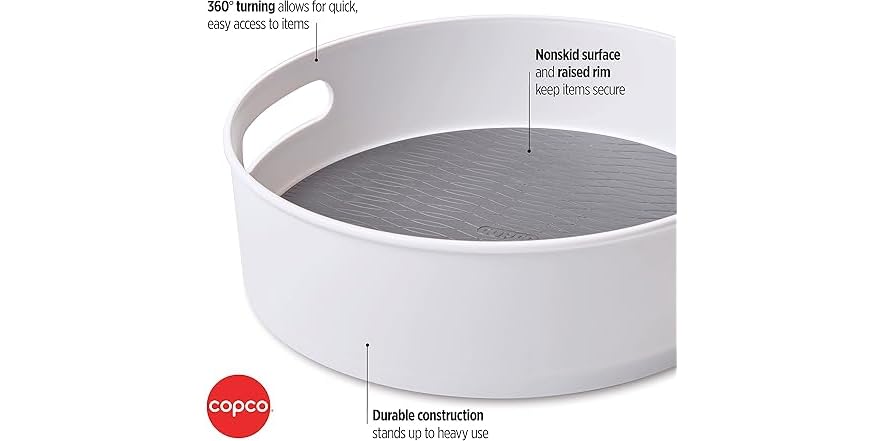 Copco Non-Skid Storage Turntable, 12-Inch, Gray