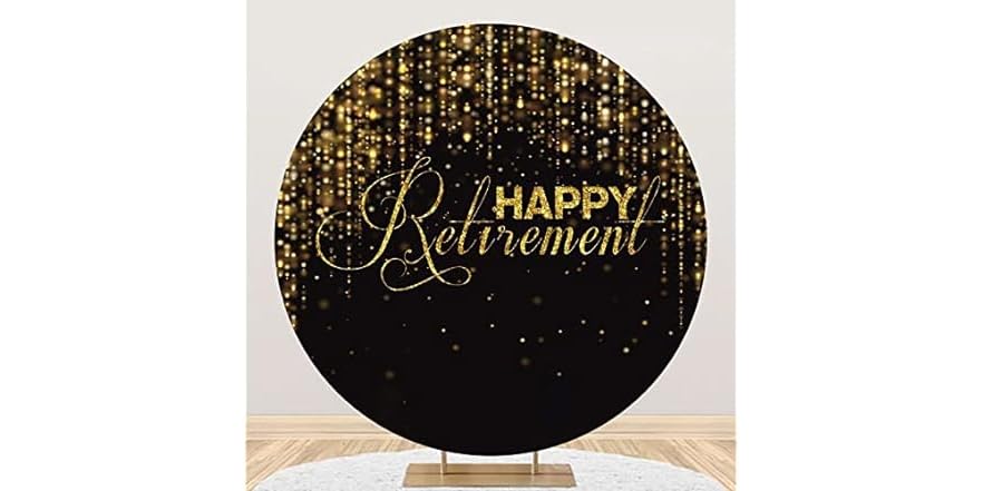 Happy Retirement Round Backdrop