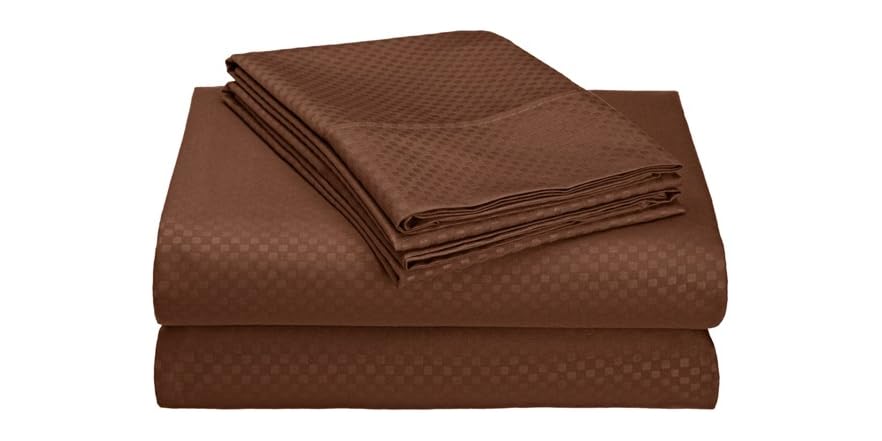 Checker Embossed Microfiber Bed Sheet Set