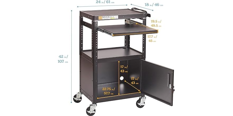 ECR4Kids AV Presentation Rolling Cart Stand
