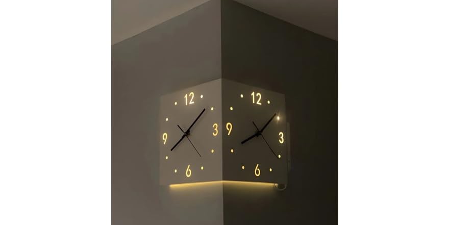 Backlit Corner Clock White