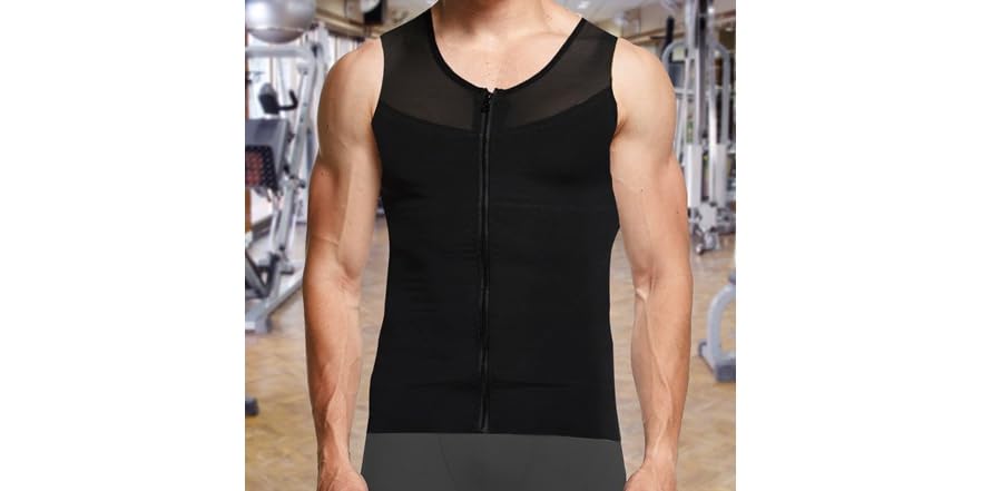 XTF Men's Zip Front Shapewear Top