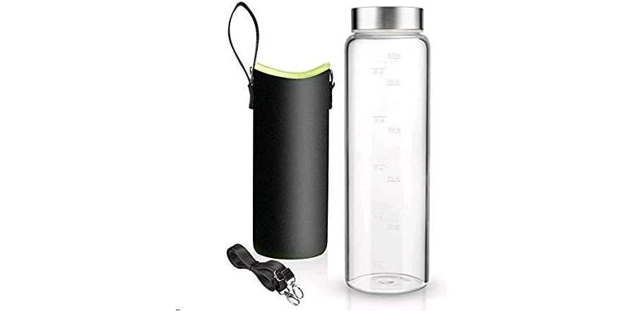 Glass Water Bottle & Protection Sleeve
