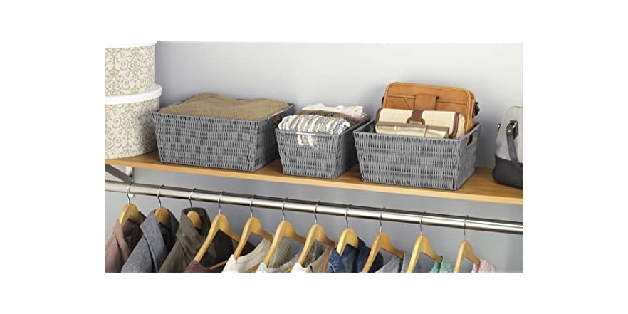 Whitmor Rattique Storage Baskets 3pc Set