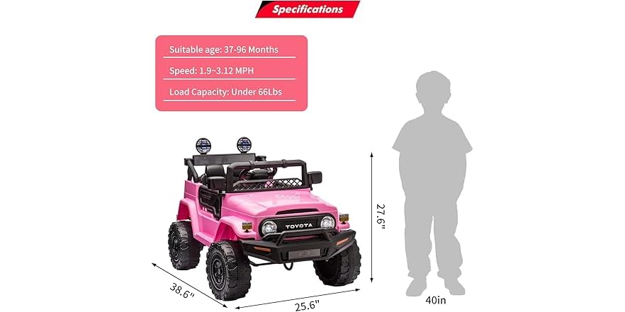 Licensed Toyota 12V 7AH Ride on Truck