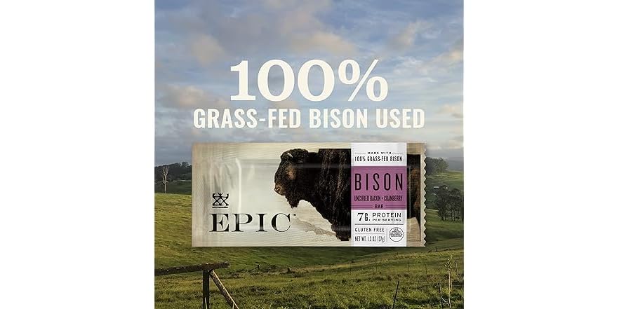 EPIC Bison Bacon Cranberry Bars - 12 Count