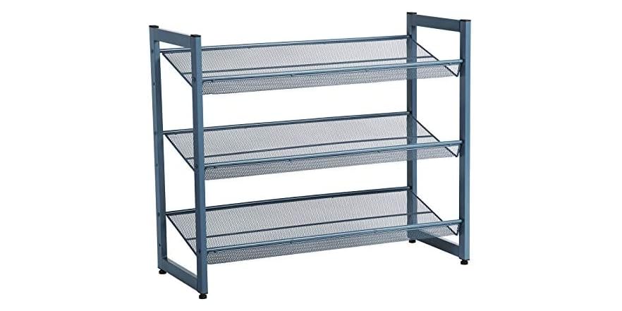 SONGMICS Metal Mesh Shoe Rack Storage