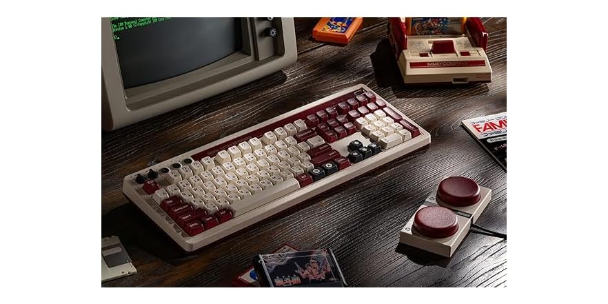(NEW) 8BitDo Retro 108 Mechanical Keyboard w/ Numpad Fami Edition (Open ...