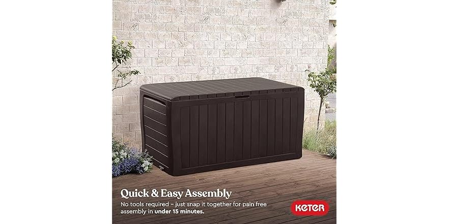 Keter Marvel Plus 71 Gallon Patio Storage, Brown