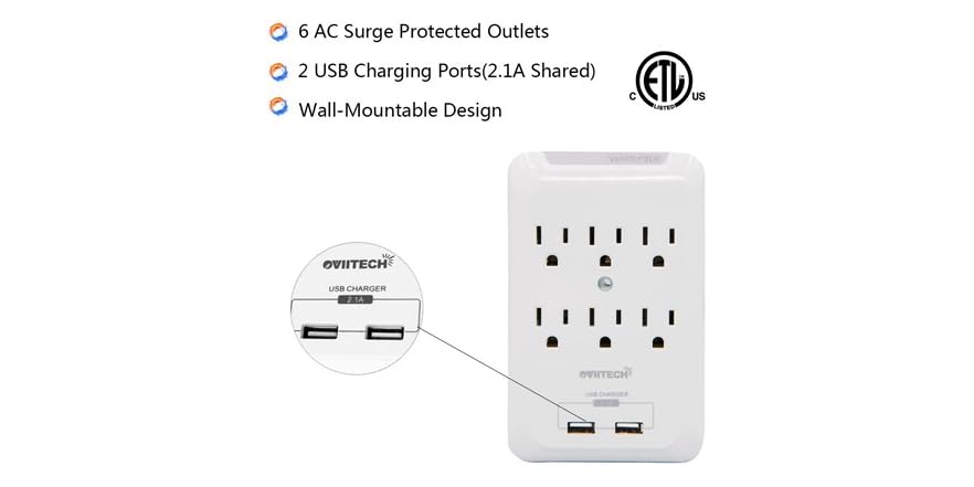 Wall Mount Outlet Adapter (2-Pack)