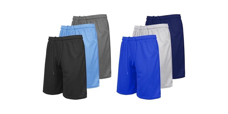 6-Pack Active Mesh Shorts (Sizes, S-5XL)