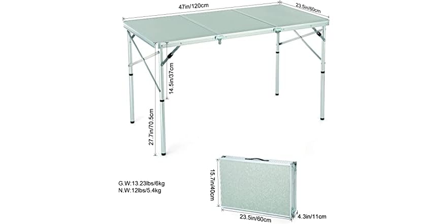 Arrowhead Outdoor 47" Alum Folding Table