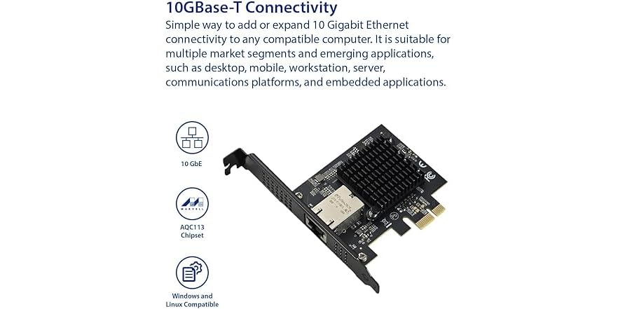 Single Port 10 Gigabit Ethernet PCI-e x1 Network Card
