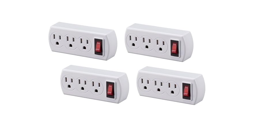 3-Plug Outlet Adapter (4-Pack)