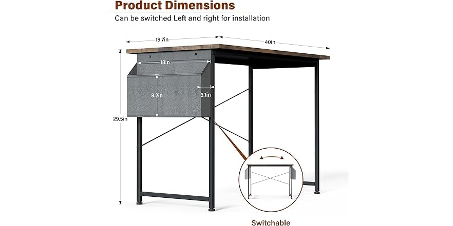 YSSOA Small Space Writing Desk 40in