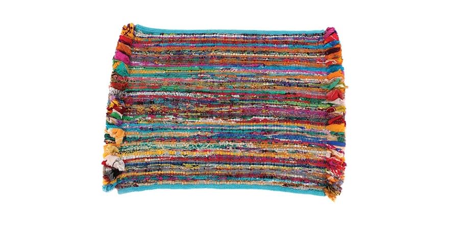 Tropical Chiffon Sari Chindi Rug 2X3'