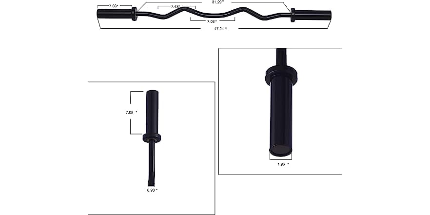 BalanceFrom Standard Olympic Curl Bar