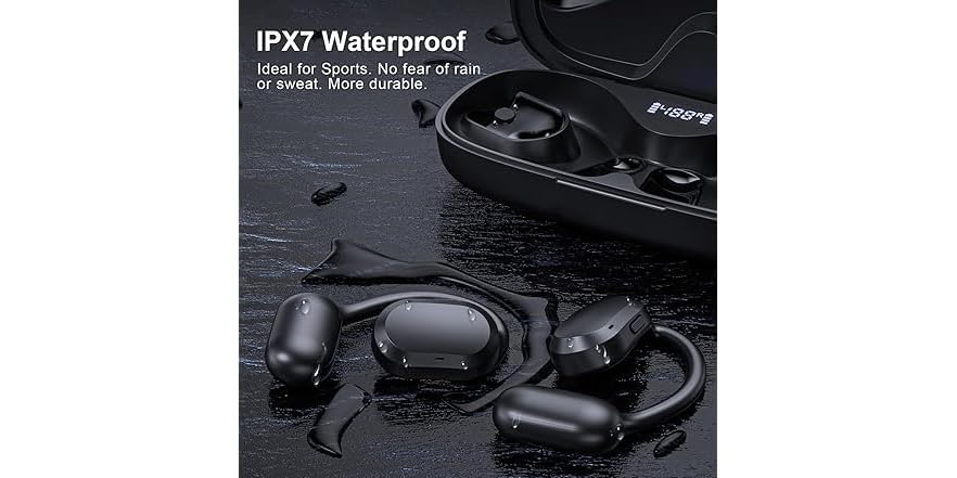 TTQ Open-Ear IPX7 Waterproof Bluetooth 5.3 Earbuds