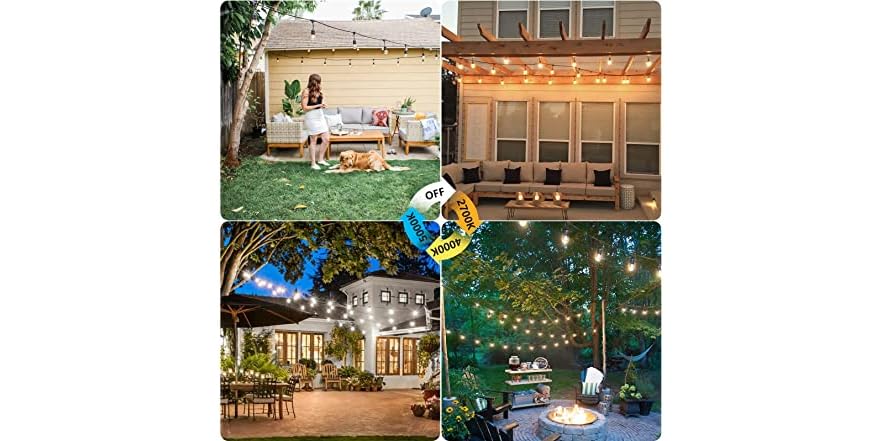 Mlambert 3 Color in 1 LED Outdoor String Lights