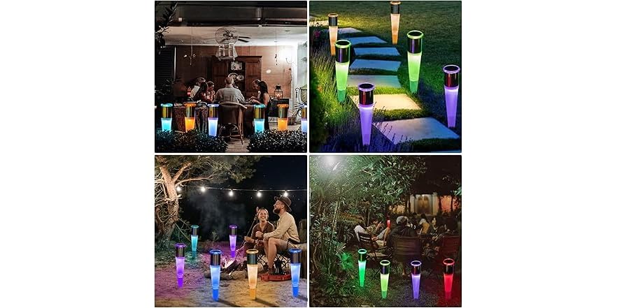 Hakol Outdoor Color Solar Pathway Lights - 4Pk