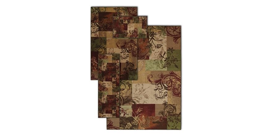 Floral & Vine Four Piece Rug Set