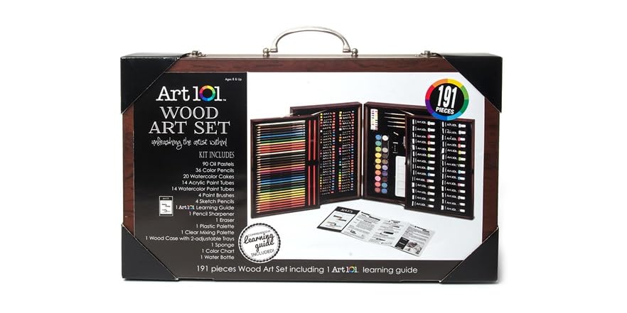 Art 101: 191 Piece Deluxe Wood Art Set