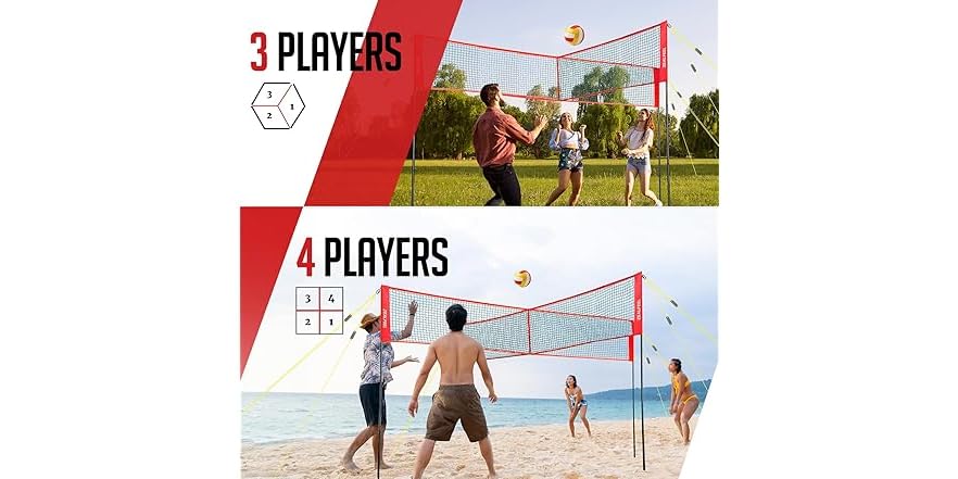 ZEALFEEL 4 Square Volleyball Game Set