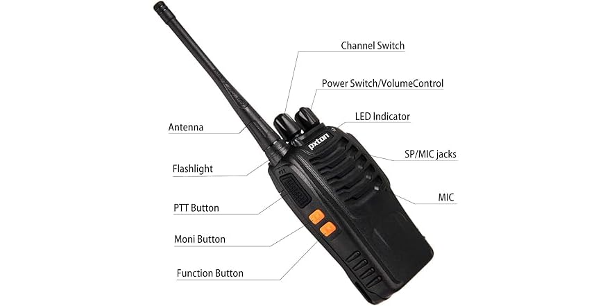 (4 PACK) (NEW) pxton Long Range 16 Channel Walkie Talkies