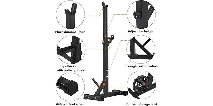 BangTong&Li Squat Rack Stand,Barbell Rack,Bench Press Rack Stand Home ...