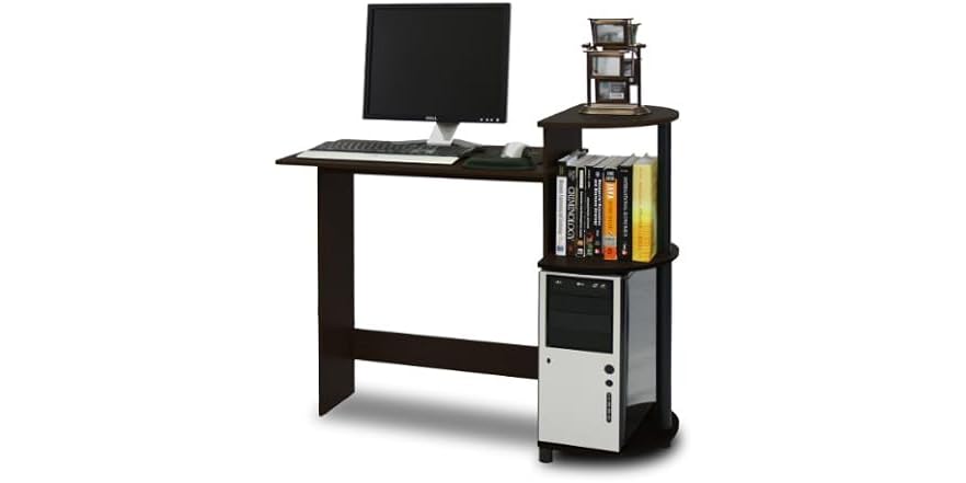 Furinno Compact Computer Desk with Shelves