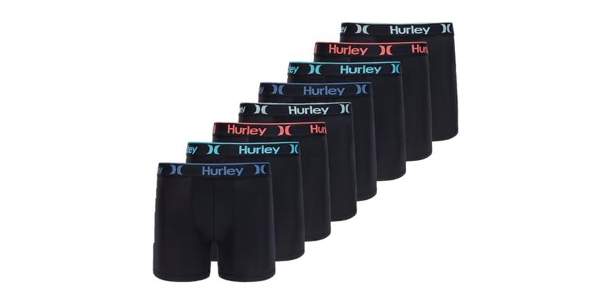 Hurley Men's 8 Pack Solid Boxer Brief