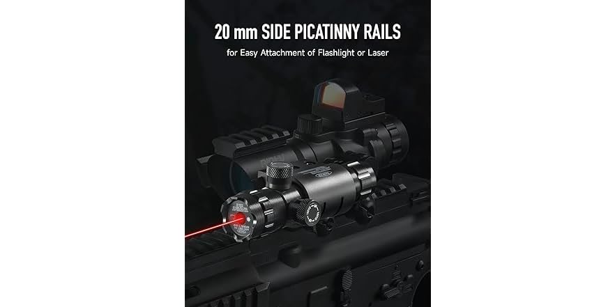 PINTY 4x32 Rifle Scope with Red Dot Sight Combo