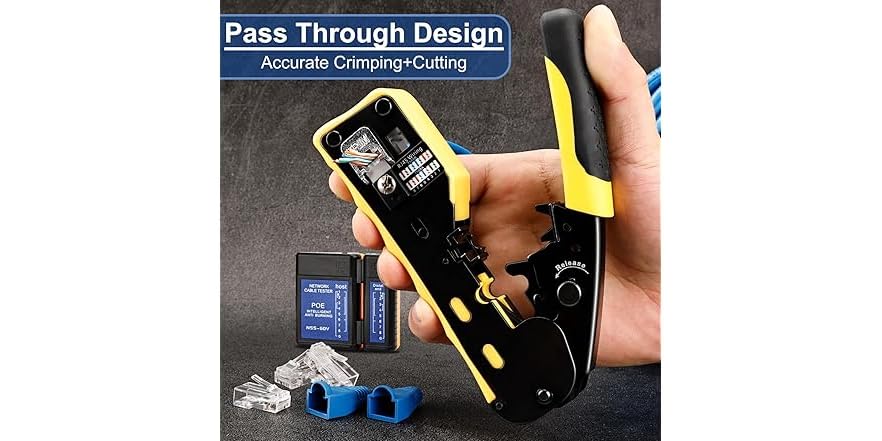 Pass Through RJ45 Crimp Tool Kit