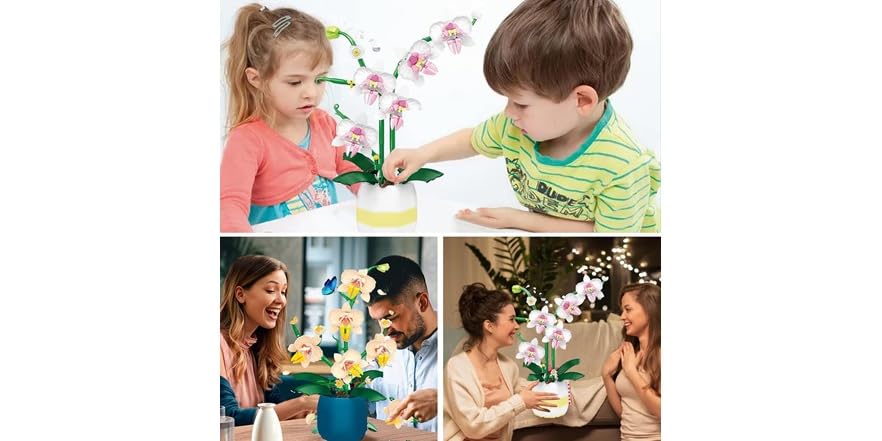 2 Pack Orchid Flower Building Blocks
