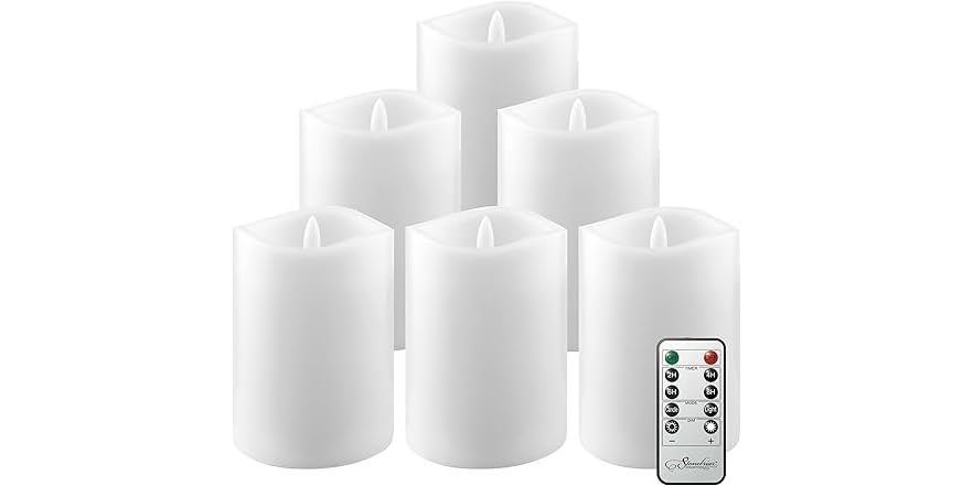 Stonebriar 3x4 Flameless LED Pillar Candles (6-count)