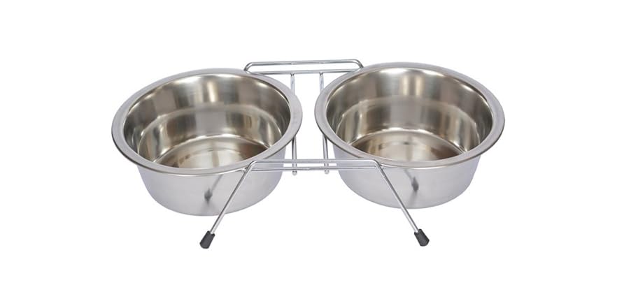 Stainless Steel Double Diner Silver with Stand