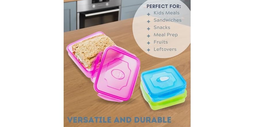 Set of 3 Plastic Sandwich Containers