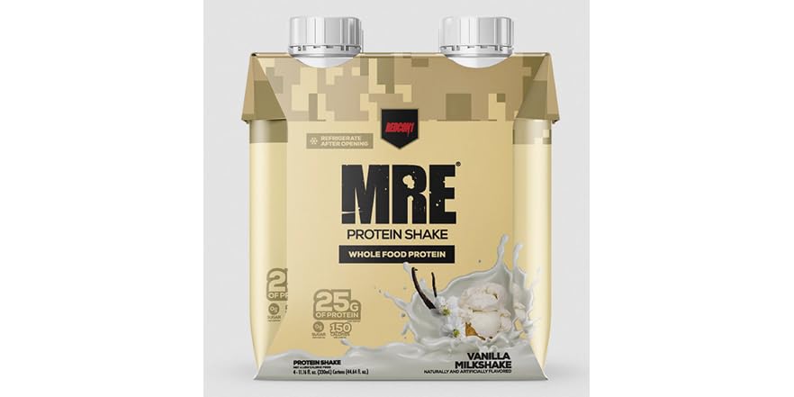(12 Pack) Redcon1 MRE RTD Protein Shakes Vanilla Milkshake